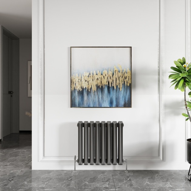 Reina Coneva Horizontal - Anthracite - Mild Steel Radiator - 550mm x 580mm