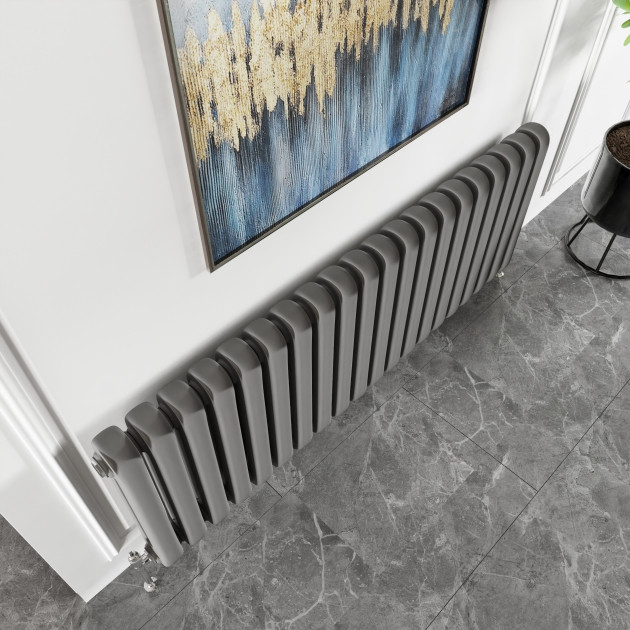 Reina Coneva Horizontal - Anthracite Mild Steel Radiator - 550mm x 1000mm