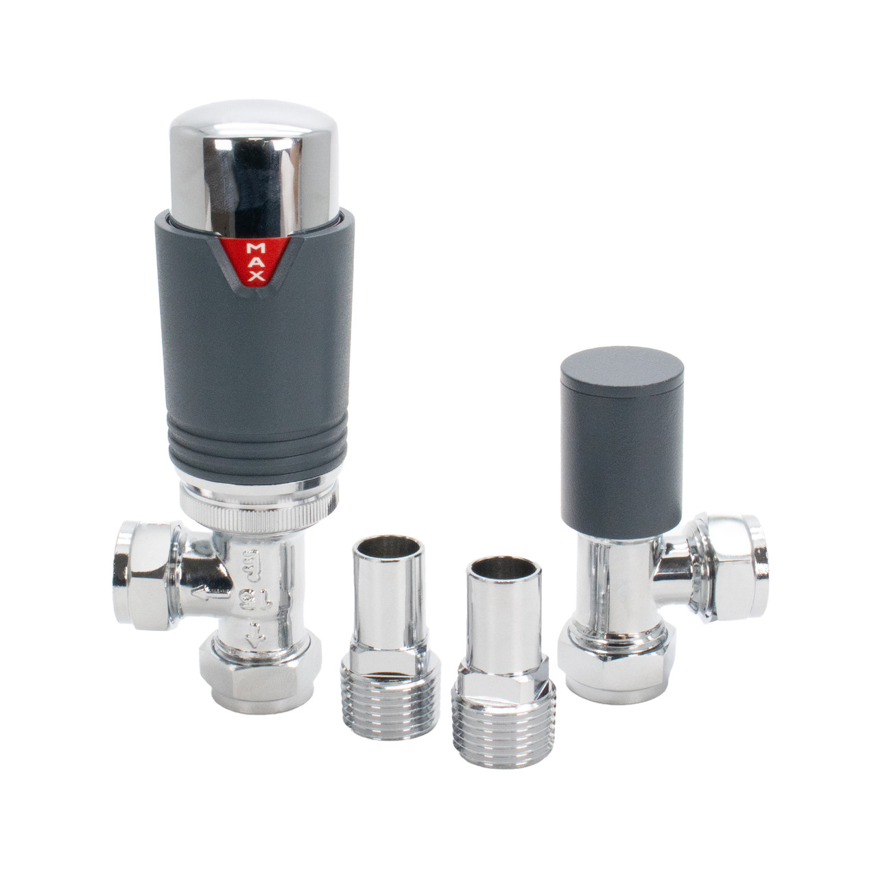 Adept KAVA TRV Angled Valves - Anthracite/Chrome