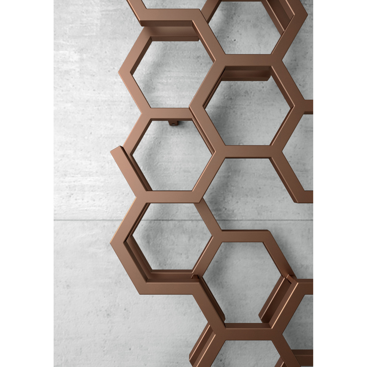 Terma HEX Designer Radiator - 1220 x 486mm - Bright Copper