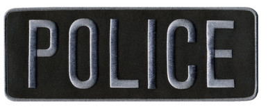 POLICE Back Patch, Grey/Black, 11x5-1/2" - Emblem Enterprises