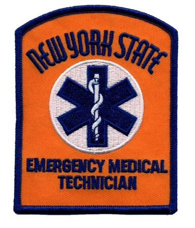NY STATE EMT Shoulder Patch, 3-1/8x4" - Emblem Enterprises