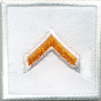 PFC, Embroidered Rank, Pair, Dark Gold/White, 1-1/2x1-1/2" - Emblem ...