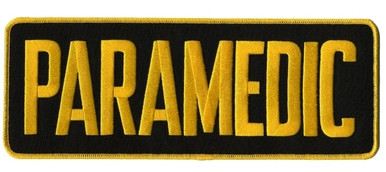 PARAMEDIC Back Patch, Medium Gold/Black, 11x4" - Emblem Enterprises