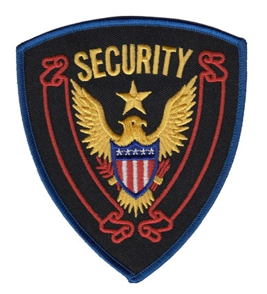 SECURITY Shoulder Patch, Royal Border, 4 x 4-5/8 - Emblem Enterprises
