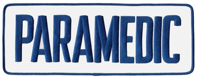 PARAMEDIC Back Patch, Royal Blue/White, 11x4" - Emblem Enterprises