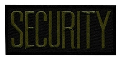 SECURITY Chest Patch, O.D./Black, Heat Seal, 4x2" - Emblem Enterprises