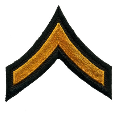 PFC Chevrons, Summer Gold/Black, 3" Wide - Emblem Enterprises