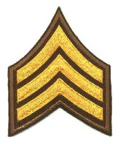 SGT Chevrons, Dark Gold/Brown, 3" Wide - Emblem Enterprises
