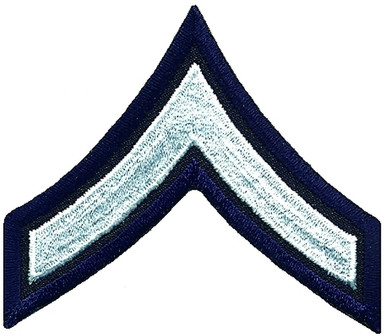 PFC Chevrons, White/Midnight, 3" Wide - Emblem Enterprises