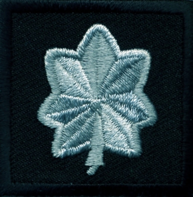 Major, Embroidered Rank, Pair, Silver/Black, 1-1/2x1-1/2" - Emblem ...
