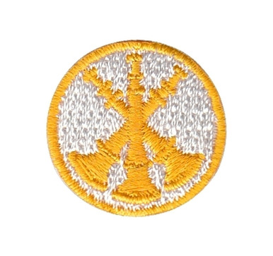 Asst. Chief, 3 Bugles, Collar Insignia, 100% Embroidery, Gold/White, 1 ...