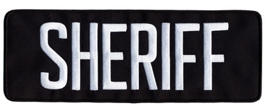 SHERIFF Back Patch, White/Midnight Blue, 11x4" - Emblem Enterprises