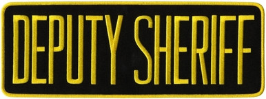 DEPUTY SHERIFF Back Patch, Medium Gold/Black, 11x4" - Emblem Enterprises