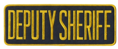 DEPUTY SHERIFF Back Patch, Medium Gold/Midnight, 11x4" - Emblem Enterprises