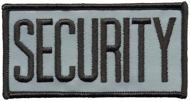 SECURITY Chest Patch, Reflective, Hook, Black/Reflective Grey, 4x2 ...