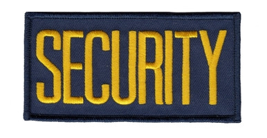 SECURITY Back Patch, Hook, Medium Gold/Navy Blue, 11x4" - Emblem ...