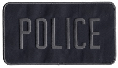 POLICE Back Patch, Hook, Grey/Midnight Blue, 9x5" - Emblem Enterprises