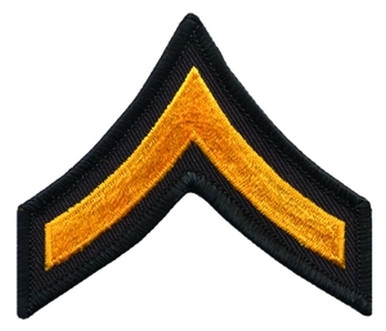 PFC Chevrons, Merrowed Border, Summer Gold/Black, 3" Wide - Emblem ...