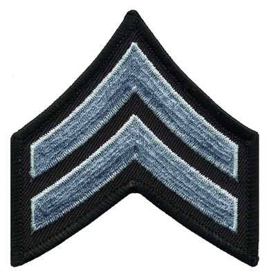 CPL Chevrons, Merrowed Border, Medium Grey/Black, 3" Wide - Emblem ...