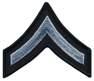 PFC Chevrons, Merrowed Border, Medium Grey/Black, 3" Wide - Emblem ...