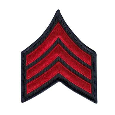SGT Chevrons, Merrowed Border, Red/Midnight, 3" Wide - Emblem Enterprises