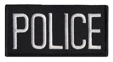 POLICE Chest Patch, White/Black, 4x2" - Emblem Enterprises