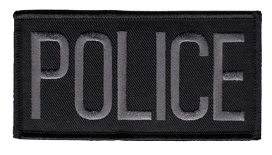 POLICE Chest Patch, Grey/Black, 4x2" - Emblem Enterprises