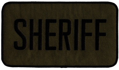 SHERIFF Back Patch, Black/O.D., 9x5" - Emblem Enterprises
