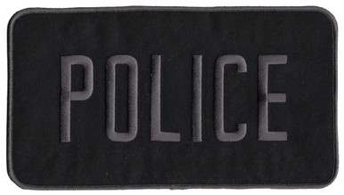 POLICE Back Patch, Grey/Black, 9x5" - Emblem Enterprises