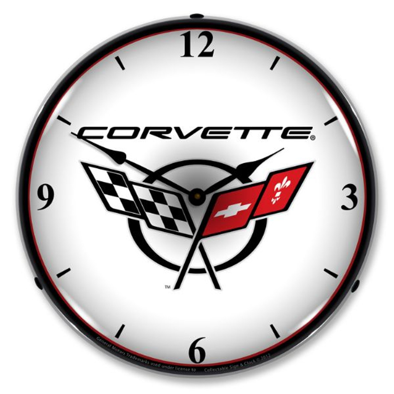 C5 Corvette Emblem LED Backlit Clock | Corvette Depot