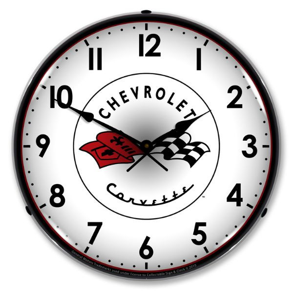 C1 Corvette Emblem LED Backlit Clock | Corvette Depot