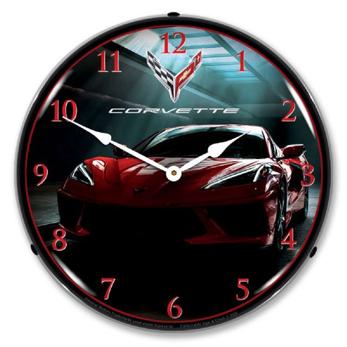 C8 Corvette American Icon LED Backlit Clock | Corvette Depot
