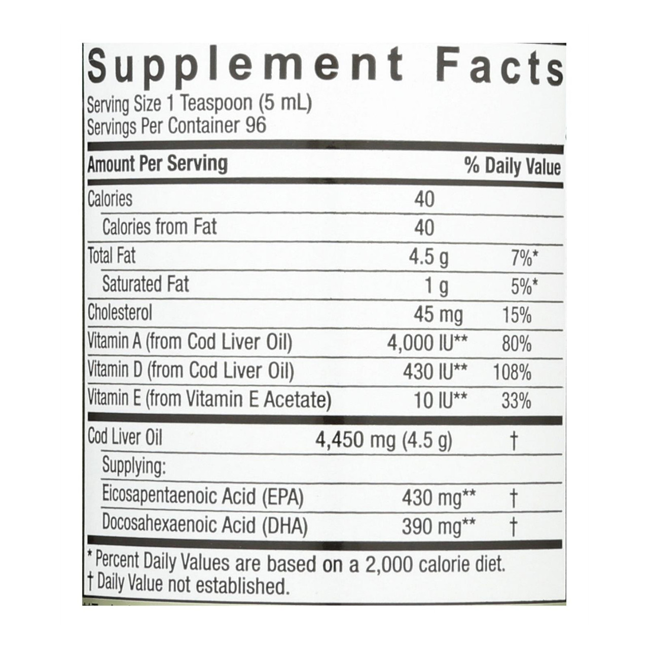 Nature's Answer Liquid Norwegian Cod Liver Oil - 16 Fl Oz