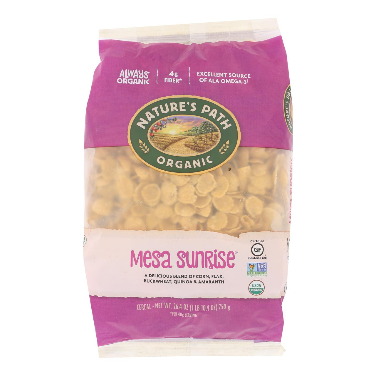 Nature's Path Organic Corn Flakes Cereal - Honey'd - Case Of 6 - 26.4 Oz.