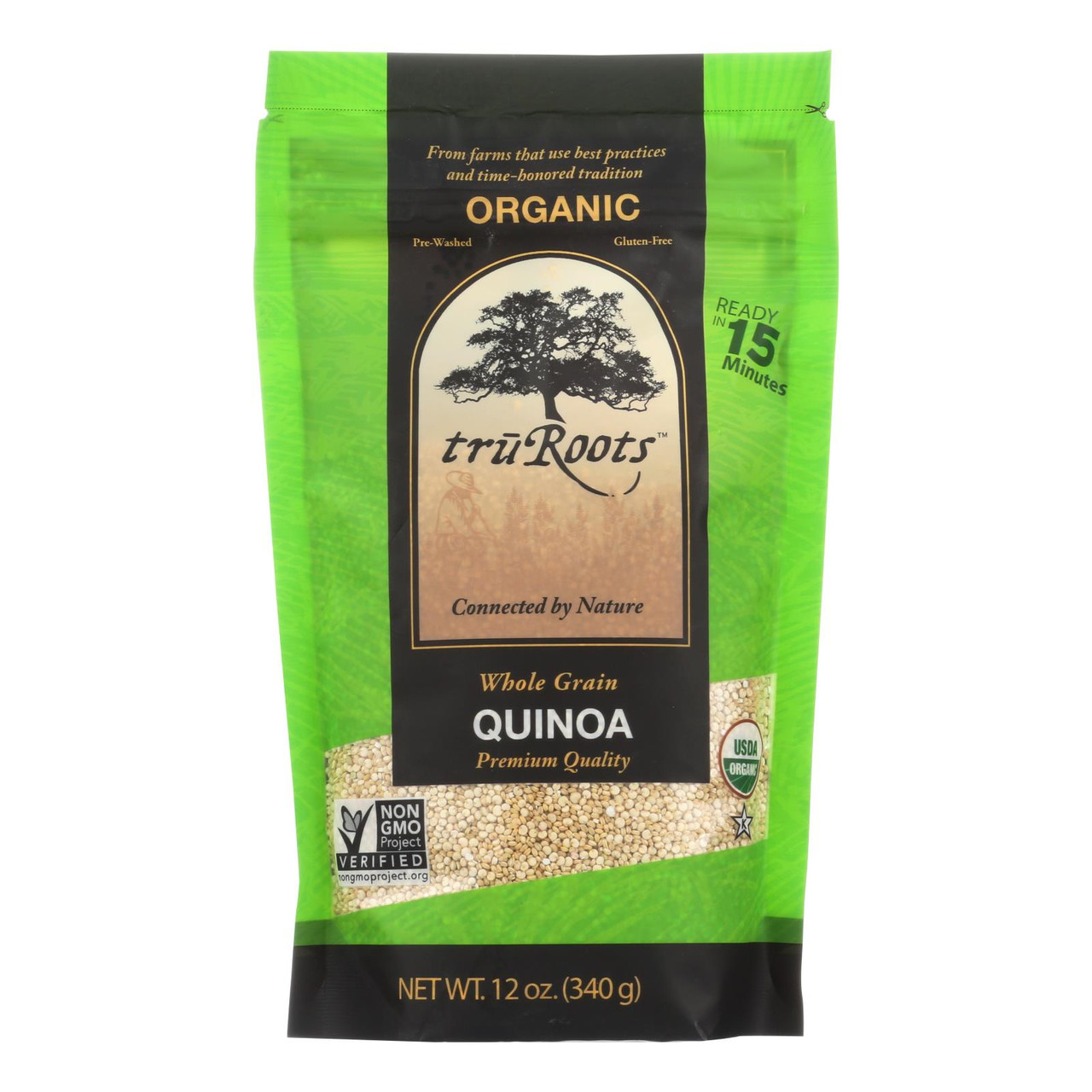 Truroots Organic Germinated Brown Rice - Whole Grain - Case Of 6 - 14 Oz.