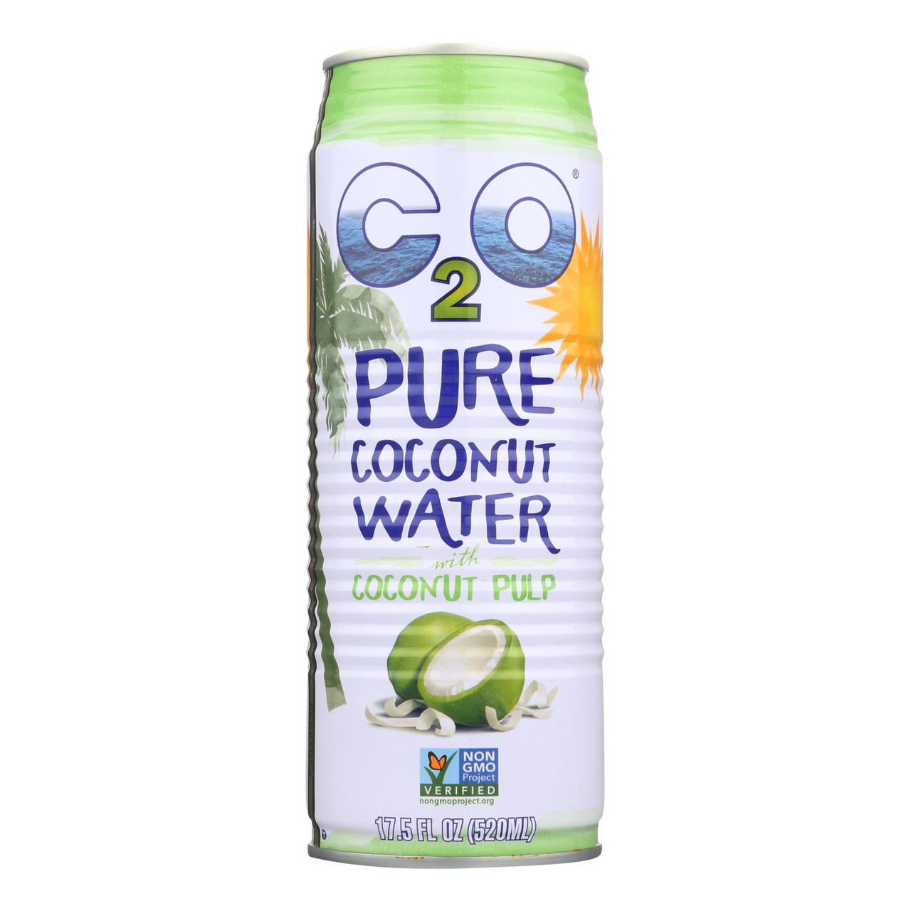 C2o Pure Coconut Water Pure Pulp Coconut Water - Case Of 12 - 17.5 Fl Oz