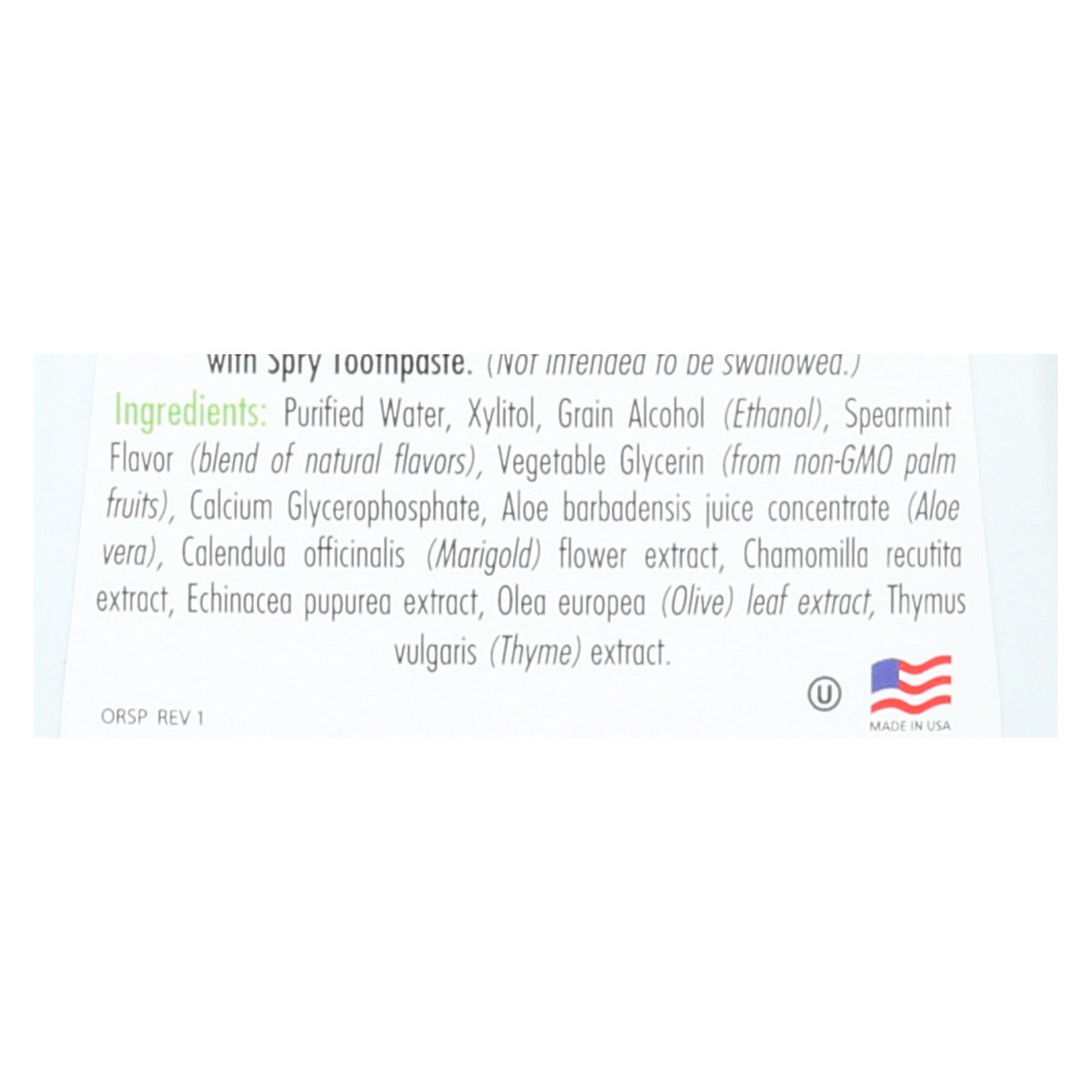 Spry Toothpaste - Spearmint - 5 Oz