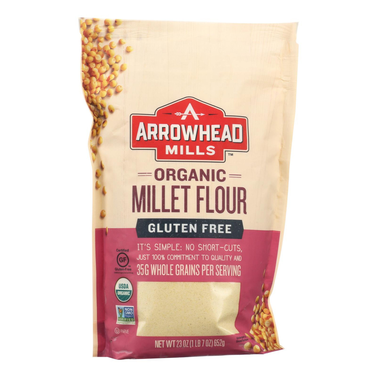 Arrowhead Mills Organic Millet Flour - Gluten Free - Case Of 6 - 23 Oz.