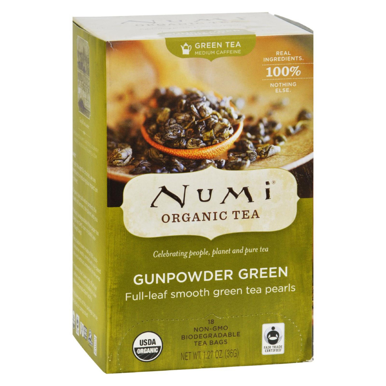 Numi Tea Toasted Rice Green Tea - Organic - Case Of 6 - 18 Bags