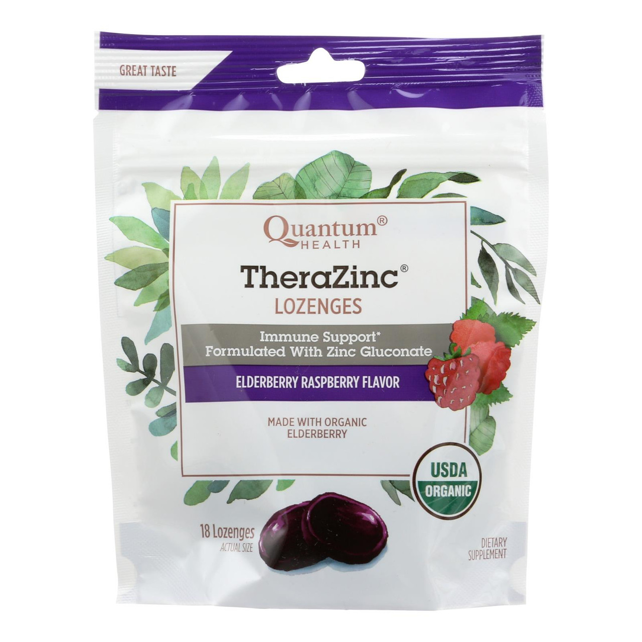 Quantum Research Thera Zinc Lozenges - Elderberry - 60 Lozenges