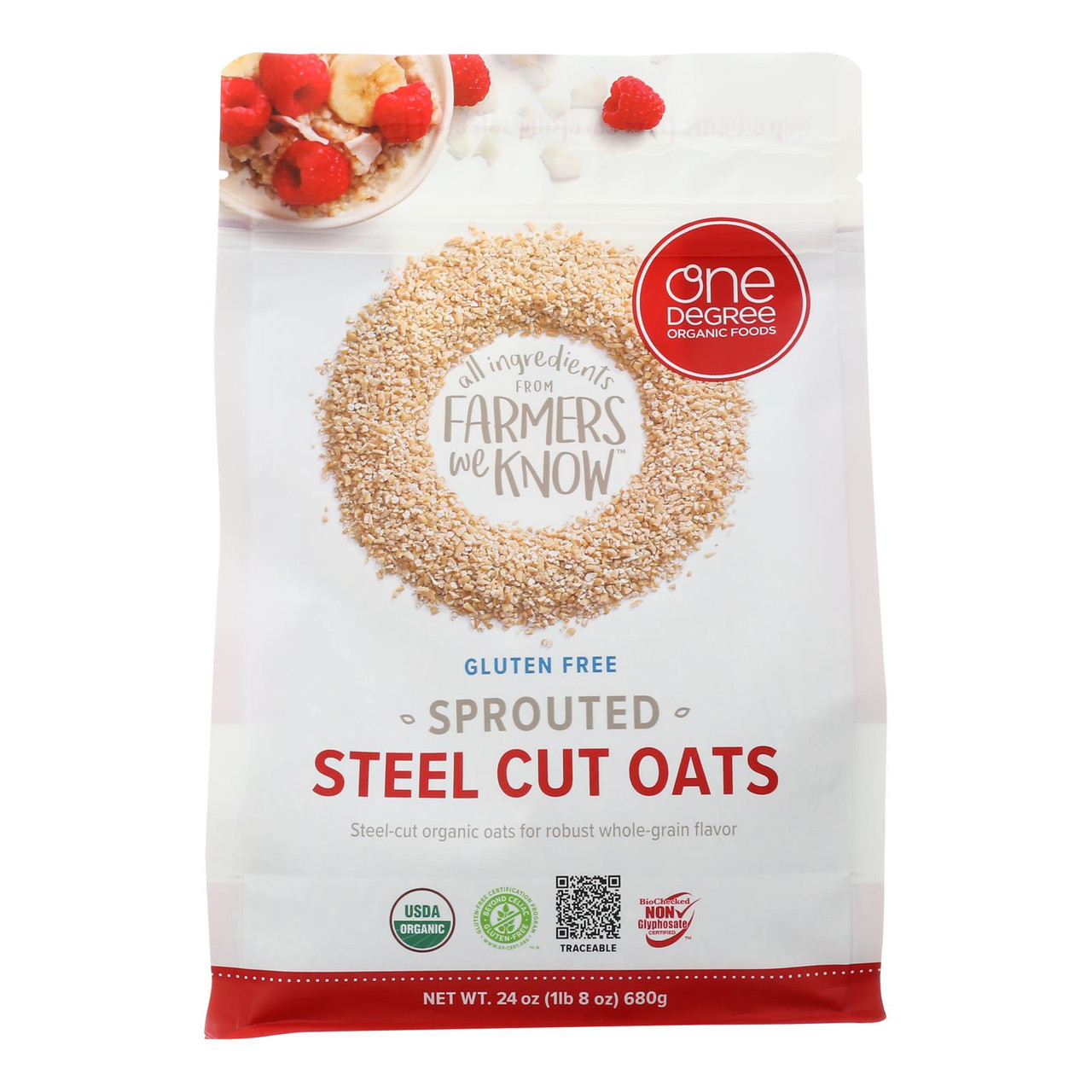 One Degree Organic Foods Organic Steel Cut Oats - Sprouted - Case Of 4 ...