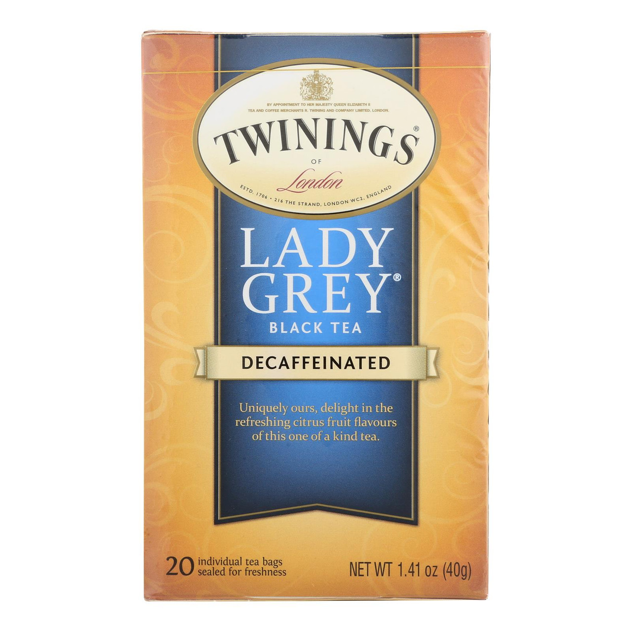Twining's Tea Black Tea - Lady Grey - Case Of 6 - 20 Bags - 0873901