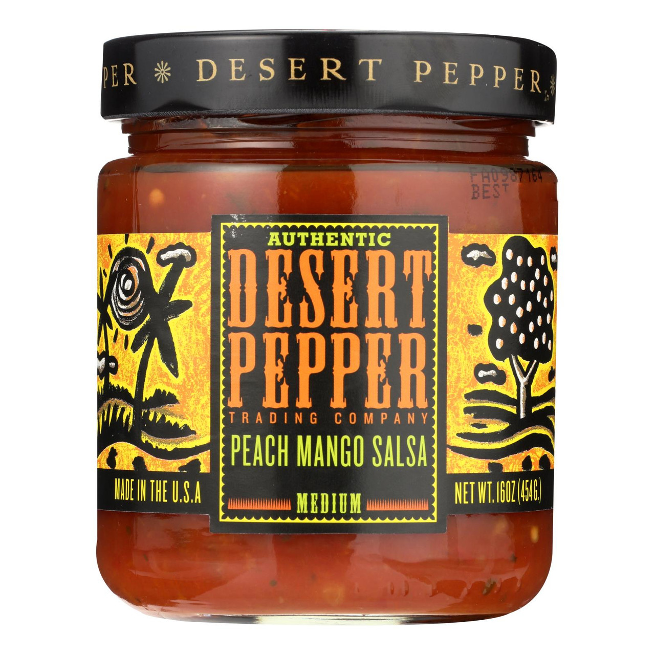 Desert Pepper Trading Medium Hot Peach Mango Salsa - Case Of 6 - 16 Oz.