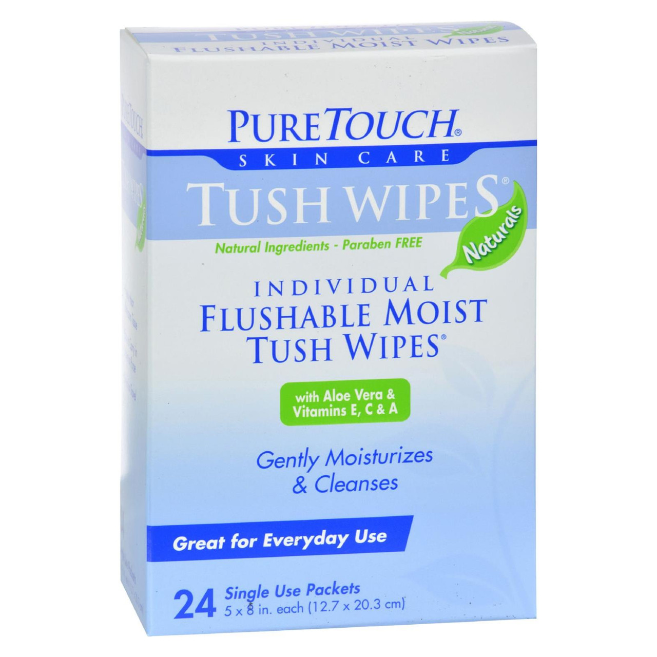 Puretouch Feminine Wipes Flushable - 24 Wipes