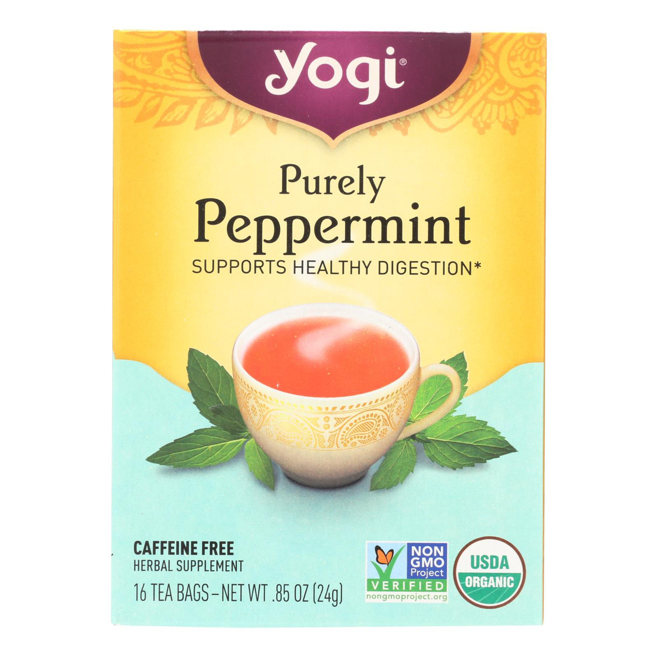 Yogi Organic Woman's Herbal Tea Raspberry Leaf - 16 Tea Bags - Case Of 6