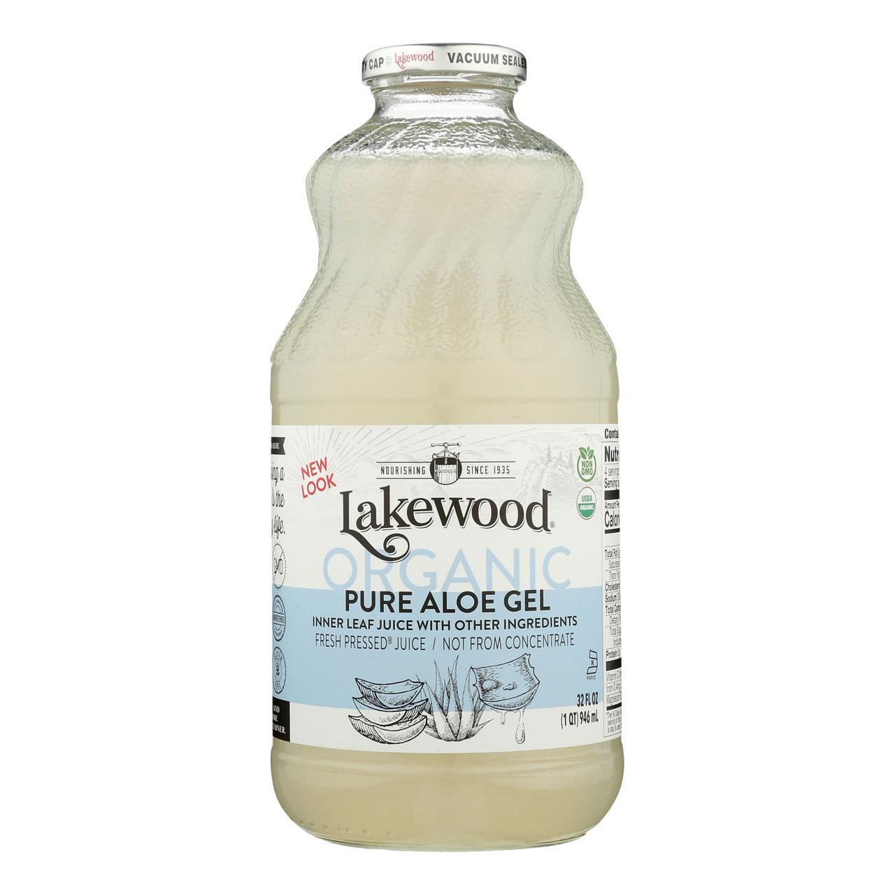 Lakewood Organic Aloe Juice - Fresh Pressed - Inner Fillet - 32 Oz