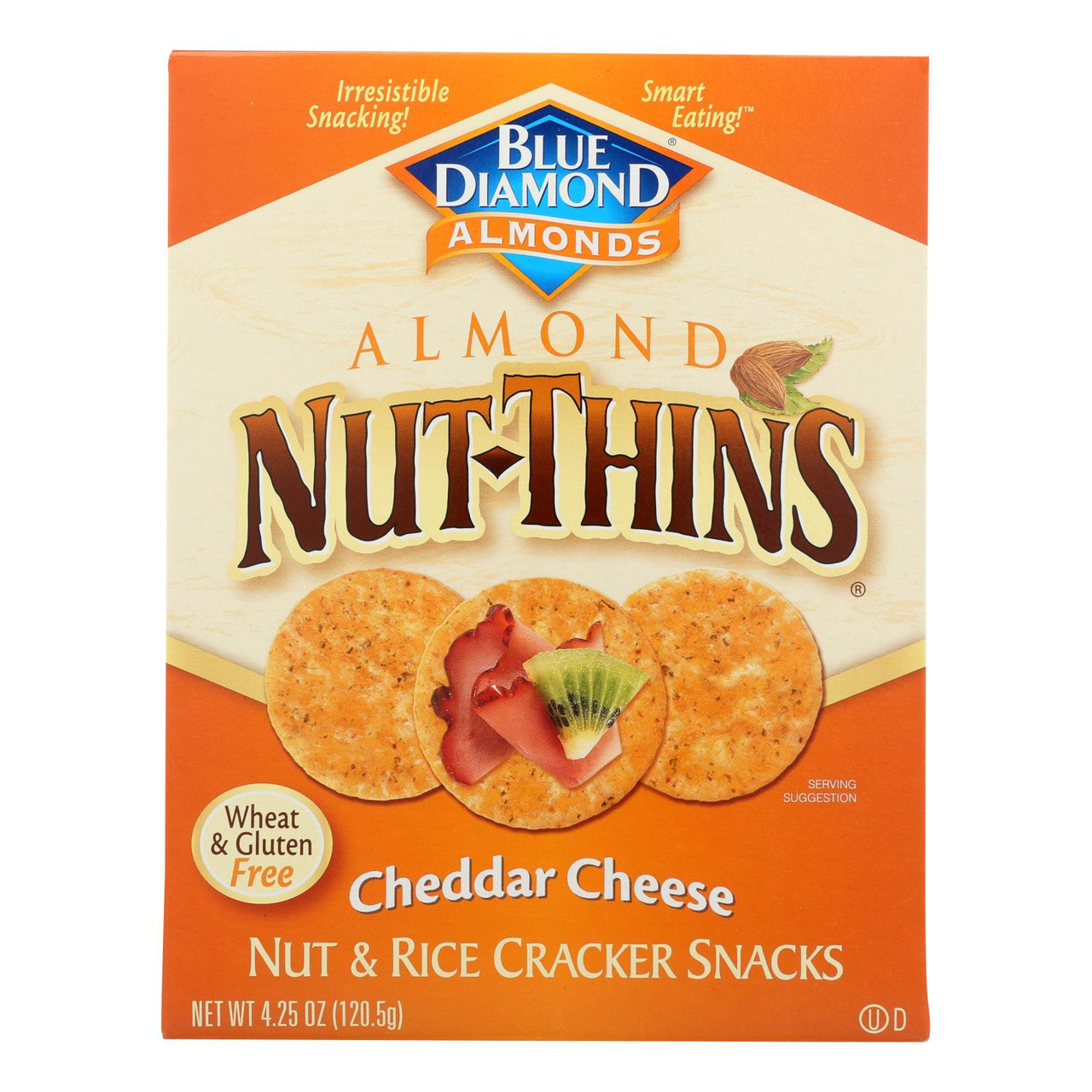 Blue Diamond Nut Thins - Cheddar Cheese - Case Of 12 - 4.25 Oz.
