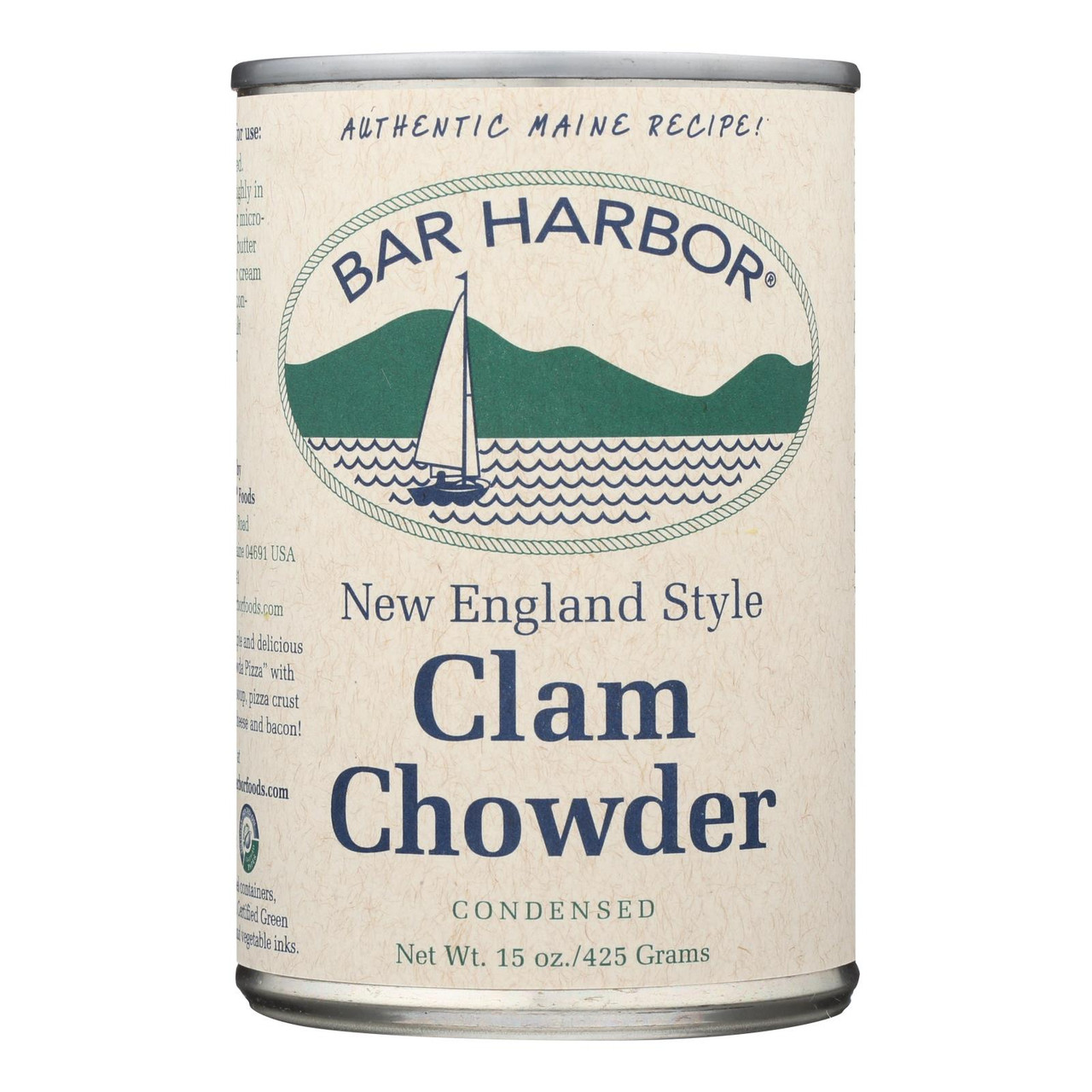 Bar Harbor All Natural New England Clam Chowder - Case Of 6 - 15 Oz.