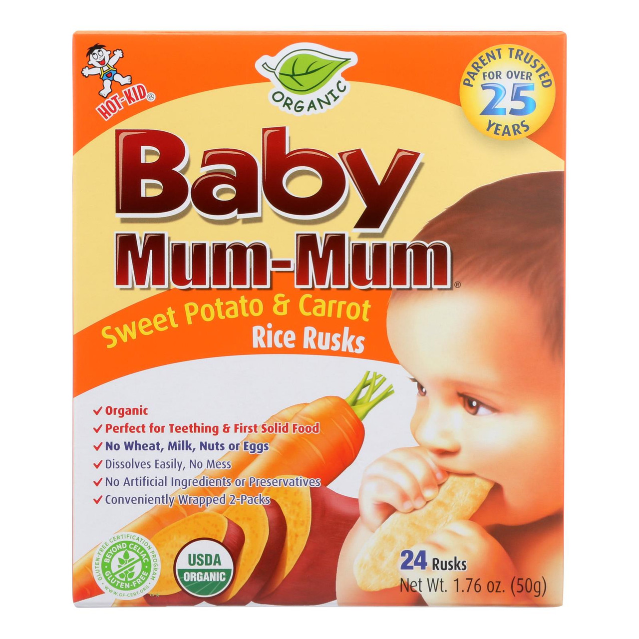Baby Mum-Mum Rice Rusks, Banana, Gluten Free, Allergen